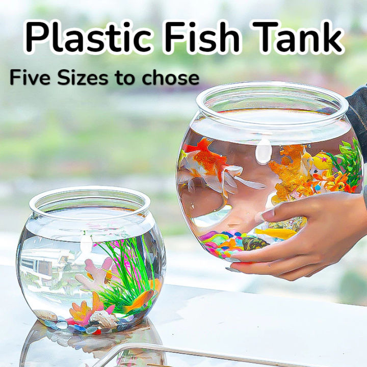 Fish Bowl Plastic Hight-Transparent Aquarium Small Fish Tank ...