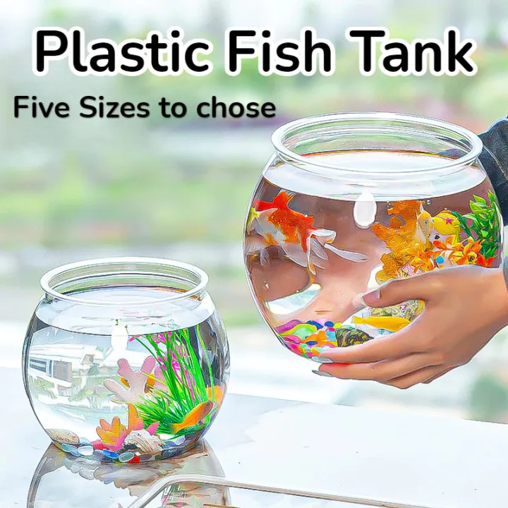 Fish Bowl Plastic Hight-Transparent Aquarium Small Fish Tank ...