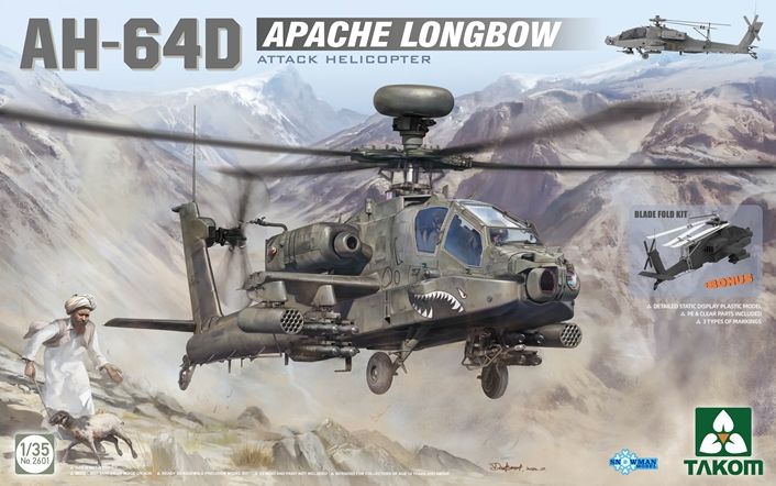 พลาสติก โมเดล ประกอบ takom สเกล1/35 AH-64D APACHE LONGBOW + BONUS ...