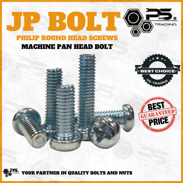 5MM (0.8P) MACHINE PANHEAD | JP BOLT | PHILLIPS SCREW | GALVANIZED (GI ...