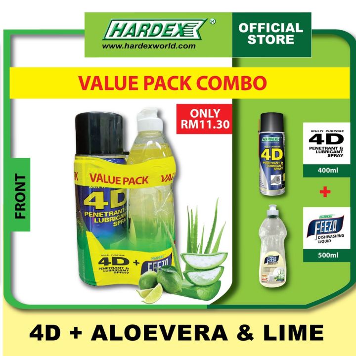 HARDEX 4D Penetrant & Lubricant Spray ( 400ml ) FREE Dishwashing Liquid ...