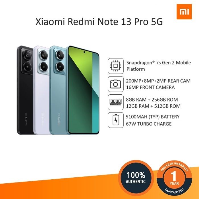 Xiaomi Redmi Note 13 Pro 5G 12GB + 512GB Global Version | Lazada PH