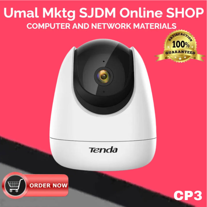 TENDA CP3 HD 1080P Smart WiFi Security Camera, Two-Way Audio, 360 ...