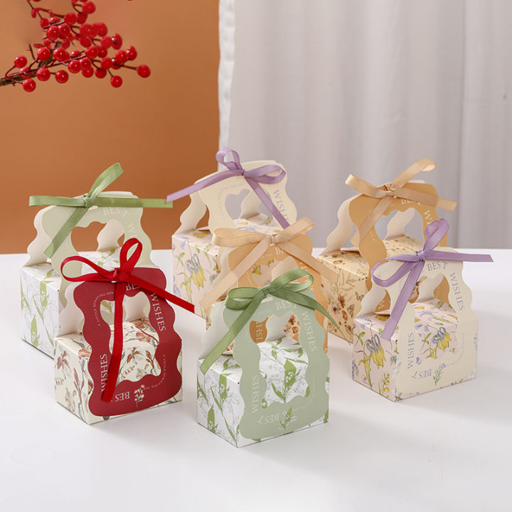 Candy Box Wedding Favor Gift Packaging Ribbon Chocolate Cookie Bags Red ...