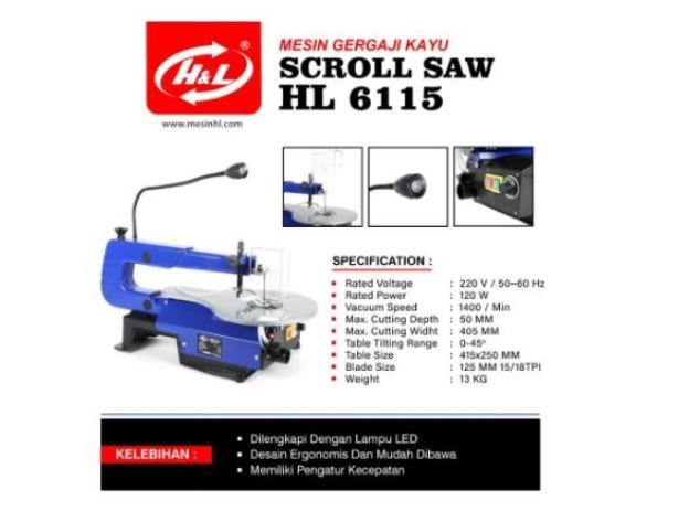 H&l Scroll saw 16 in variable speed Gergaji Ukir Akrilik Triplek Pigur ...