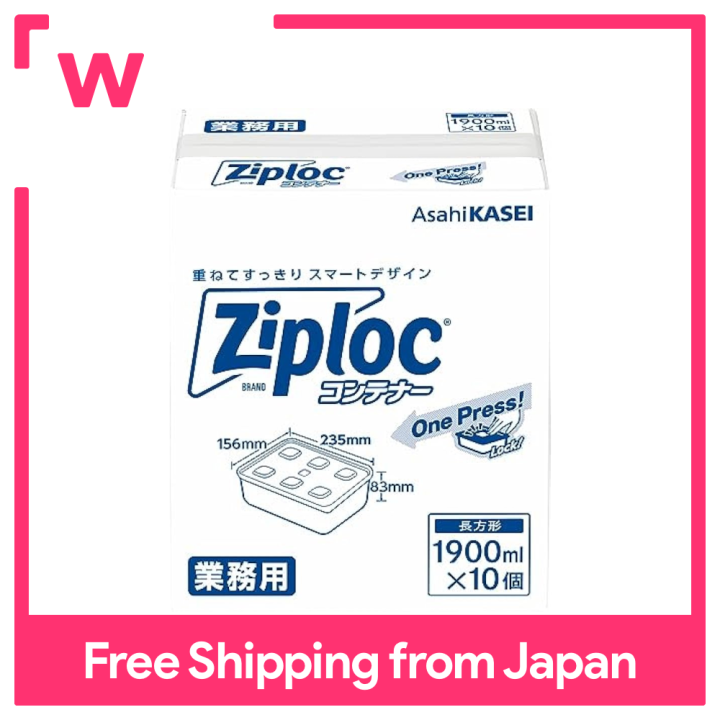 Ziploc container, rectangular, 1900ml, 10 pieces + 1 Ziploc freezer bag ...