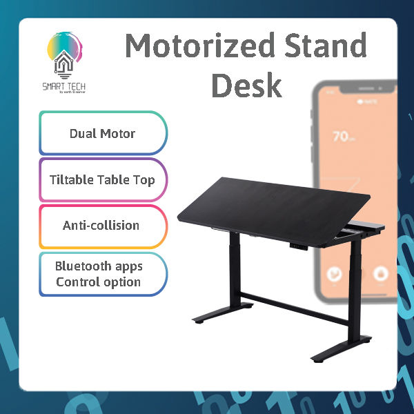 Ergonomic Tiltable Table Top Standing Desk / Dual Motor Electric Height ...