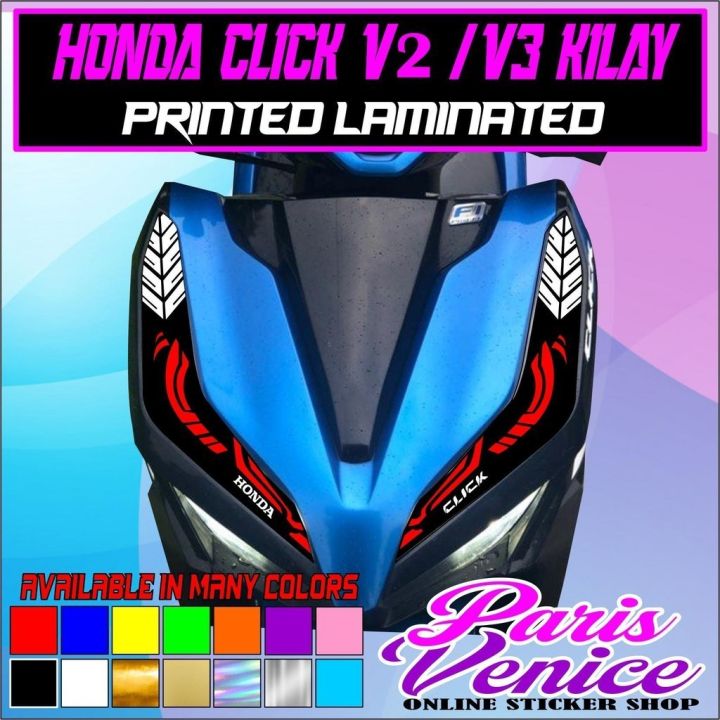click v2 v3 kilay design 2 printed laminated original sticker | Lazada PH