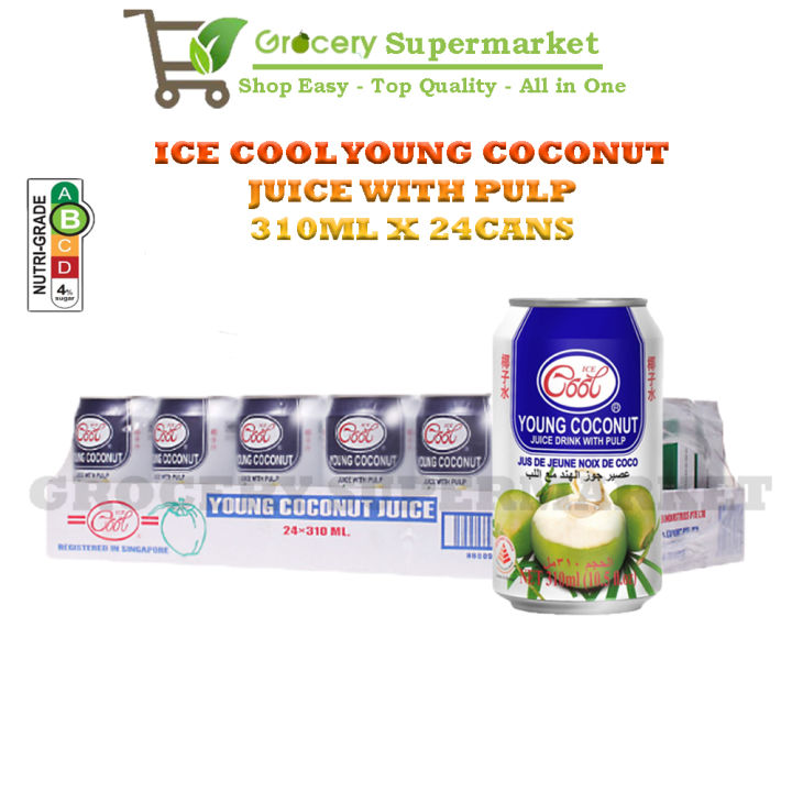 Ice Cool Young Coconut Juice With Pulp (310ML x 24cans) - Grocery ...