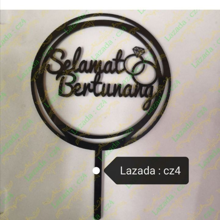 Selamat Bertunang , Bertunang , Engagement Cake topper acrylic | Lazada