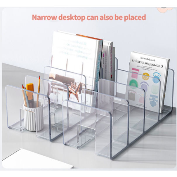 Acrylic bookstand quadruple storage rack Desktop book separation ...