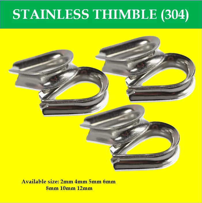 MAGO M2-M16 Stainless Steel & Galvanized Thimble 304 Wire Rope Cable Sewing Thimble Stainless ...