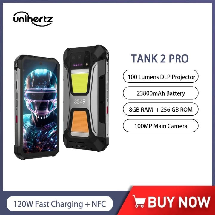 Unihertz Tank 2 PRO 8849 6.79 Inch Rugged Phone with Projector 23800mAh ...