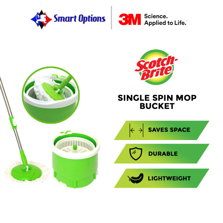 3M Single Spin Mop Bucket with 1 extra REFILL | Lazada PH