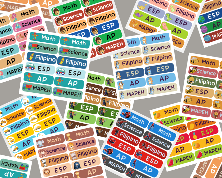 Personalized SUBJECT Sticker Label for Kids - Waterproof | Lazada PH