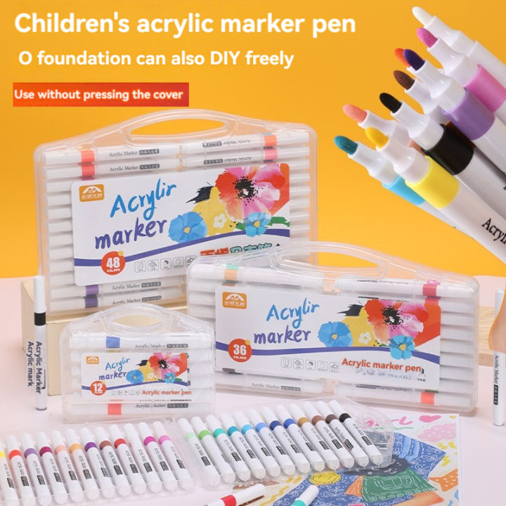12/18/24/36/48 Colors DlY Acrylic Marker Pen SetHighlighter Markers ...