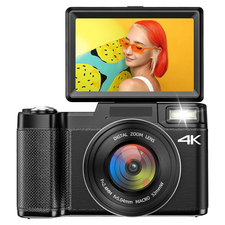 Fakg046-1 Set Autofocus 48MP Camera 180°Flip Screen Video Camera with ...