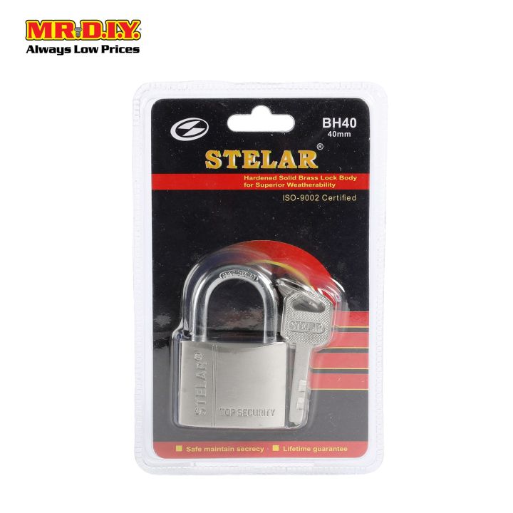 STELAR Heavy-Duty Stainless-Steel Padlock (40mm) | Lazada