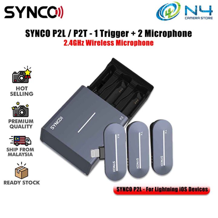 SYNCO P2 P2L P2T Wireless Microphone System 2.4GHz Dual Channel Real ...