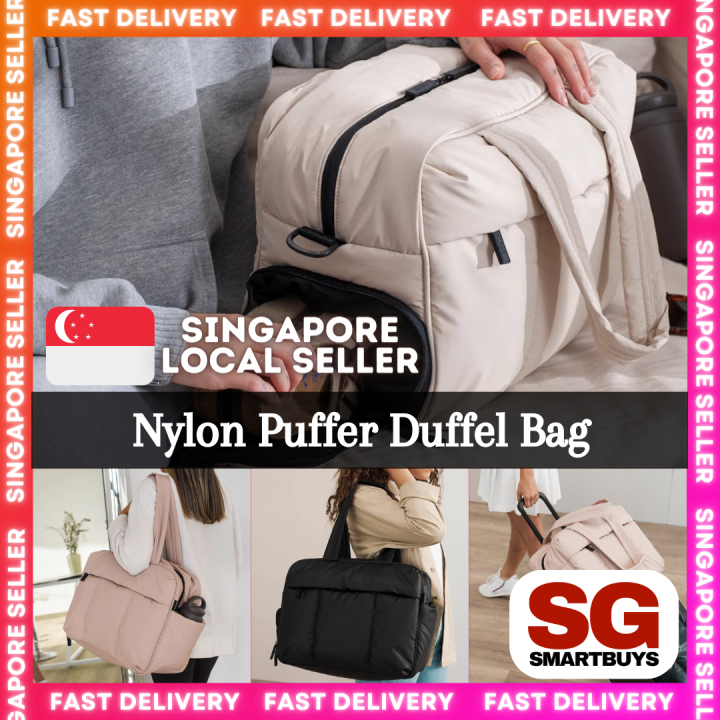 🇸🇬[SGSMARTBUYS]🔥 Nylon Puffer Duffel Bag Fluffy Sports Gym Bag Stylish ...