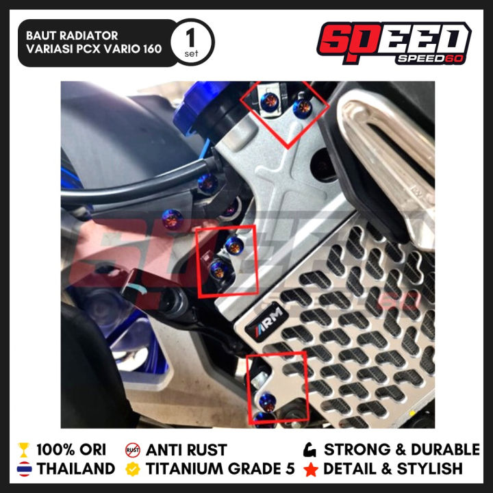 Baut Cover Radiator Honda PCX 160 Vario 160 Baut Titanium Grade 5 ...