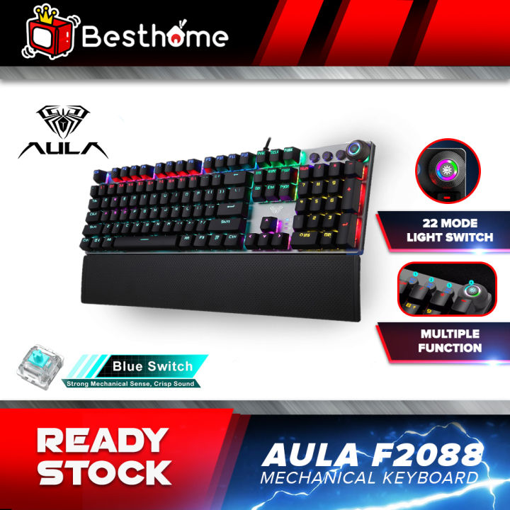 2022 Model AULA F2088 True Mechanical Gaming Keyboard wrist rest ...