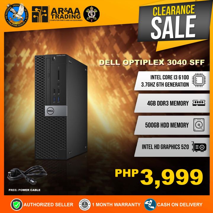 Computer Desktop Package DELL Otiplex 3040 SFF Intel Core I3 6100 3 ...