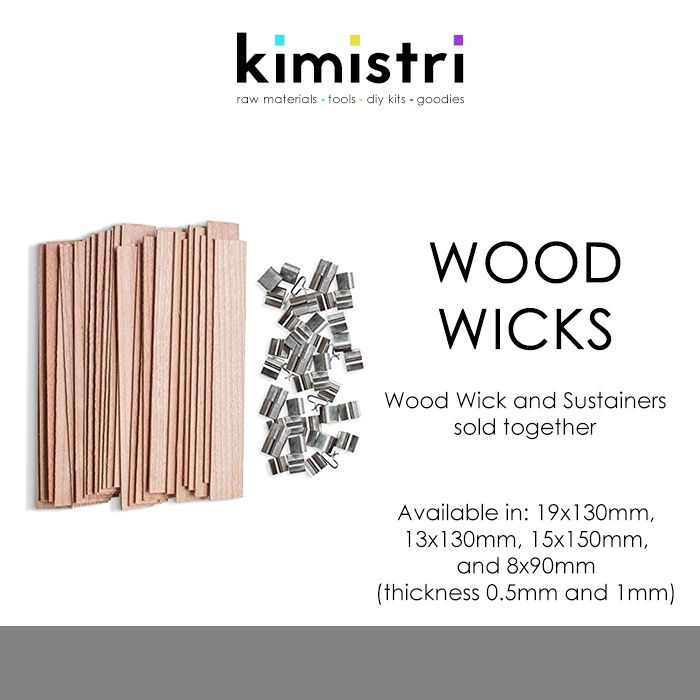 Wood Wick and Sustainer Single Ply, Double Ply Wicks Set of 10 for ...