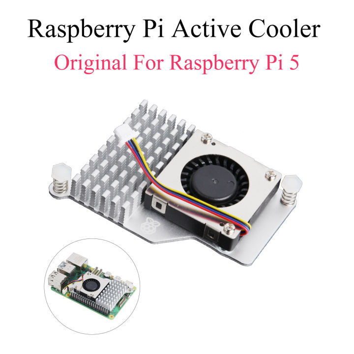 Official Raspberry Pi Active Cooler Fan Anodized Aluminum Heatsink Silver DC 5V Support PWM ...
