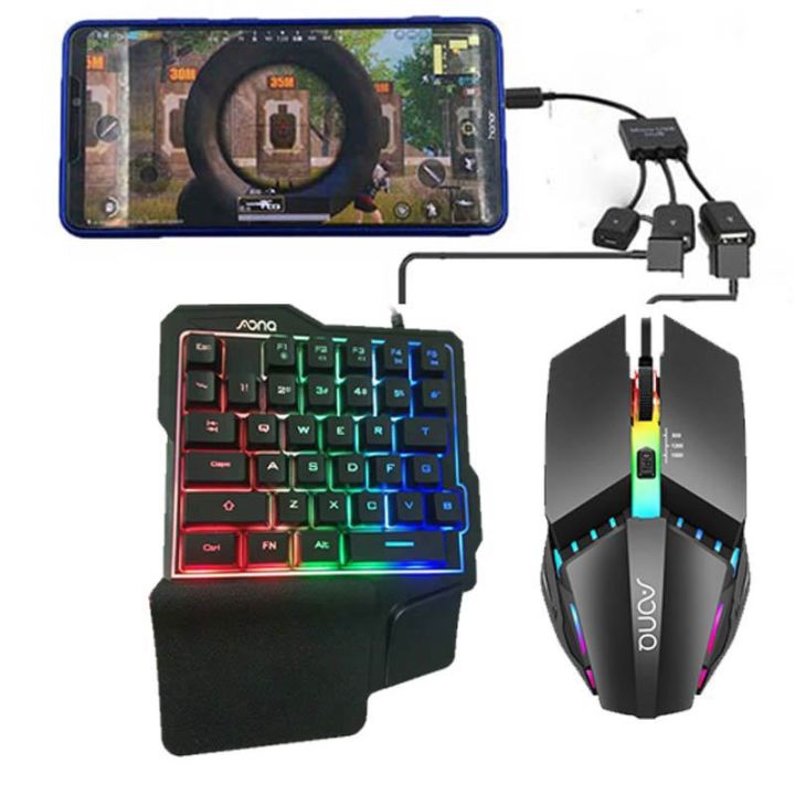 Gaming Converter/Wired Gaming Keypad Ergonomic One-handed Keyboard With ...