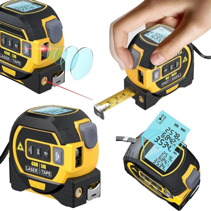 3-in-1 Almighty Ruler Multi-Function Digital Tape Measure 5m Distance Measuring Tool Electronic ...