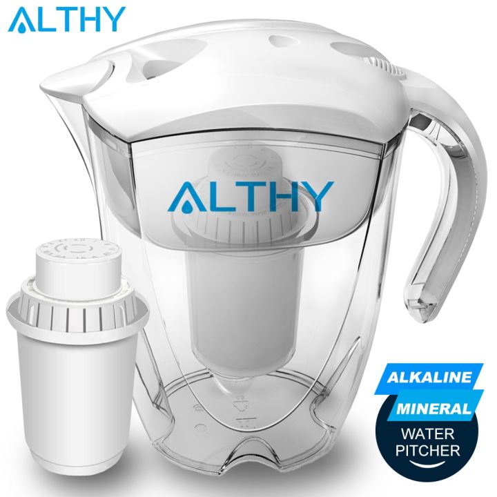 ALTHY 3.5L Mineral Alkaline Water Pitcher Filter Ionizer - 400L Long ...