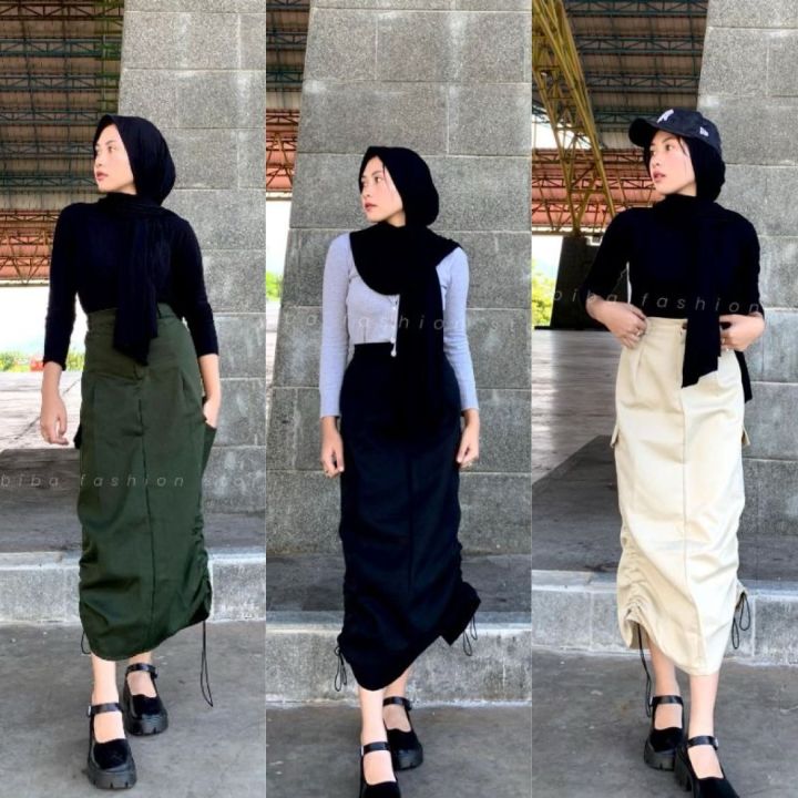 Cargo skirt / Cargo pocket skirt / Rok Kargo / Rok serut / Rok cargo ...