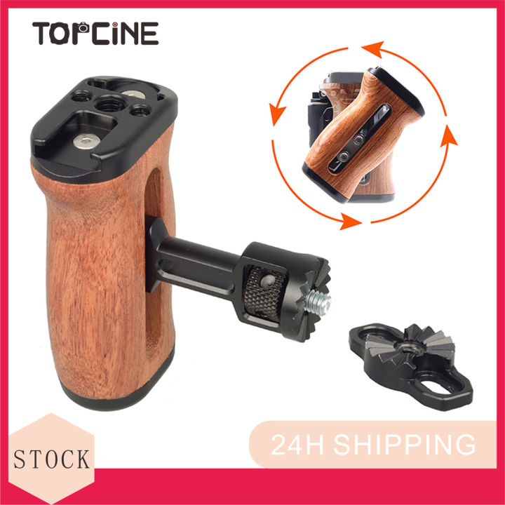 Topcine Universal Camera Cage Wooden Handle,360-Degree Rotative Side ...