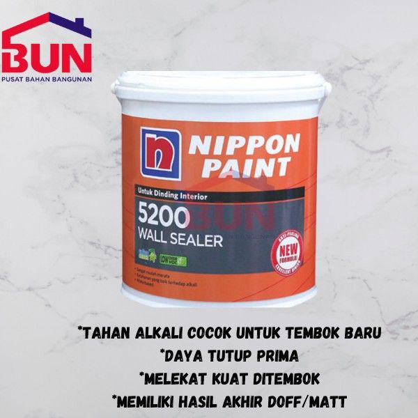 CAT TEMBOK DASAR NIPPON PAINT WALL SEALER 5200 KEMASAN 4 KG (GALON ...