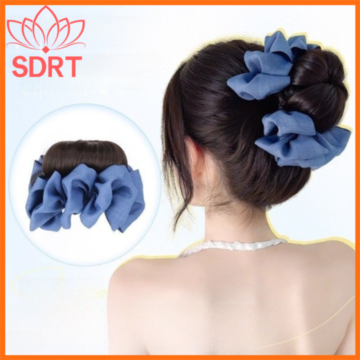 SDRT โบว์ คลิปหนีบผมแบบบัน ริบบิ้น วัสดุสังเคราะห์ คลิปผมวิก ใหม่ ดำ แฮ ...