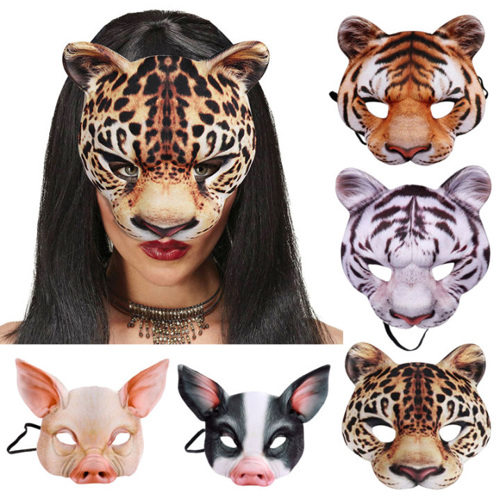 NIAOHAI Party Decor 3D Tiger Pig Bunny Half Face Mask Animal Mask ...
