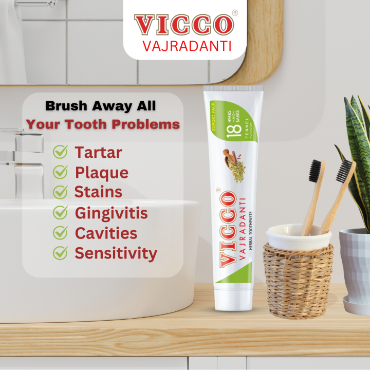 VICCO Herbal Toothpaste Fennel Flavor 200g - Natural Oral Care & Fresh ...