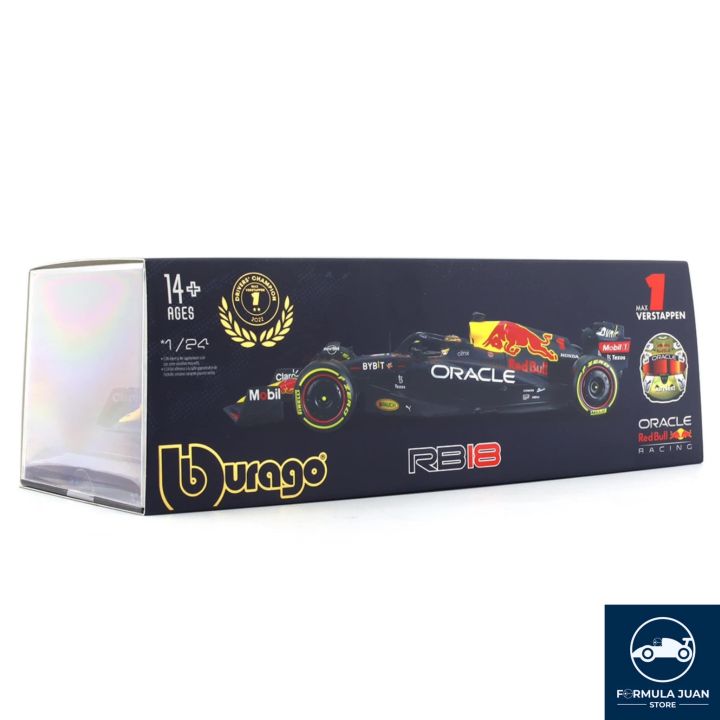 Bburago 1:24 Red Bull Racing 2022 RB18 Max Verstappen (Official F1 ...