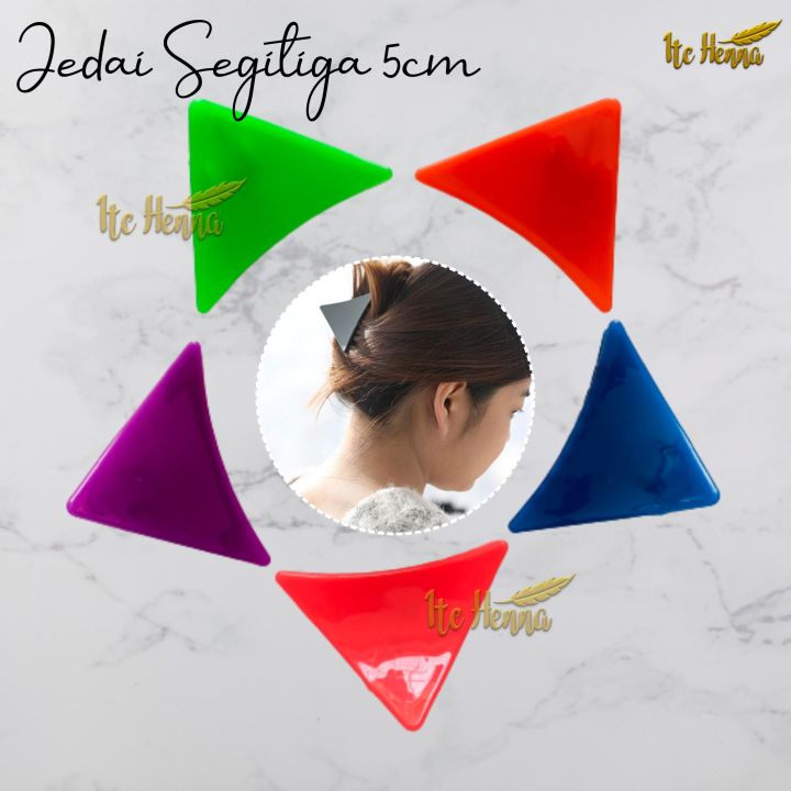 Jedai Jepitan Rambut Korea Model Segitiga Warna Warni 5 cm Glossy Hair ...