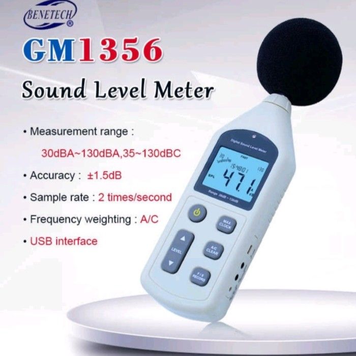Gm1356 30 130db A C Digital Sound Level Meter Usb Noise Volume Decibel Lazada Indonesia