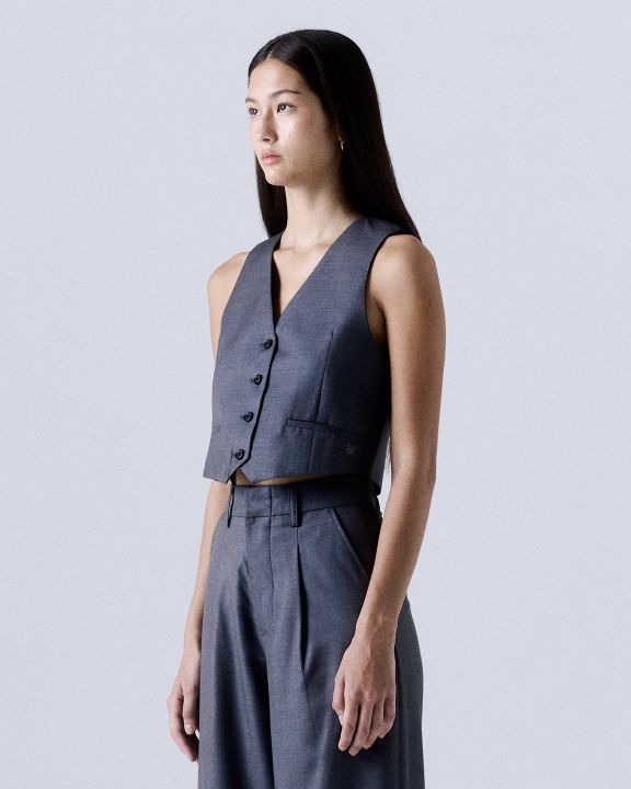 AIMER - Essential Mini Vest เสื้อกั๊กผู้หญิง ครอปท็อป | Lazada.co.th
