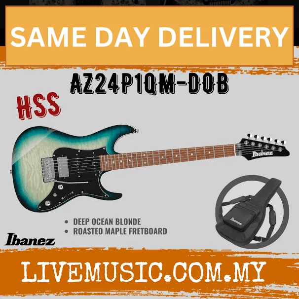 Ibanez AZ24P1QM Electric Guitar - Deep Ocean Blonde (AZ24 P1QM /AZ24 ...