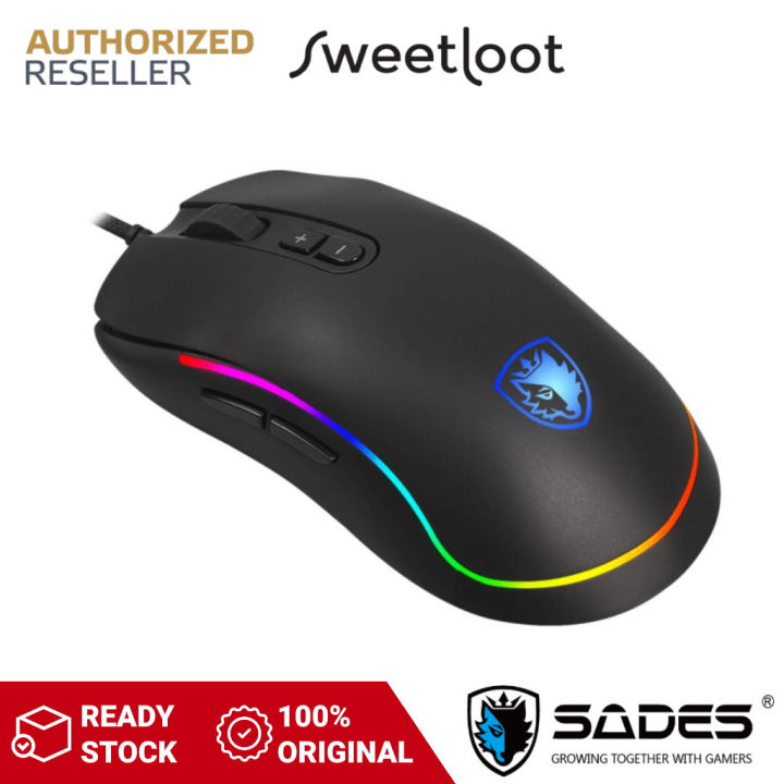 Sades Revolver Ambidextrous RGB Gaming Mouse - 9 Programmable Buttons ...