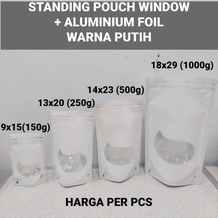 HANYA KEMASAN- STANDING POUCH WINDOW WARNA PUTIH- K-PACK -STANDING ...