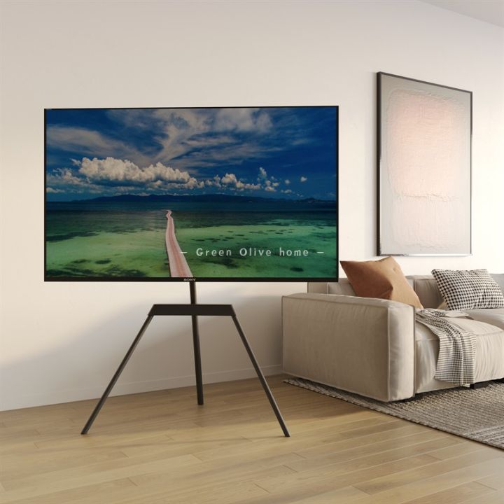 Simple stainless steel screen rack movable TV rack small living room ...