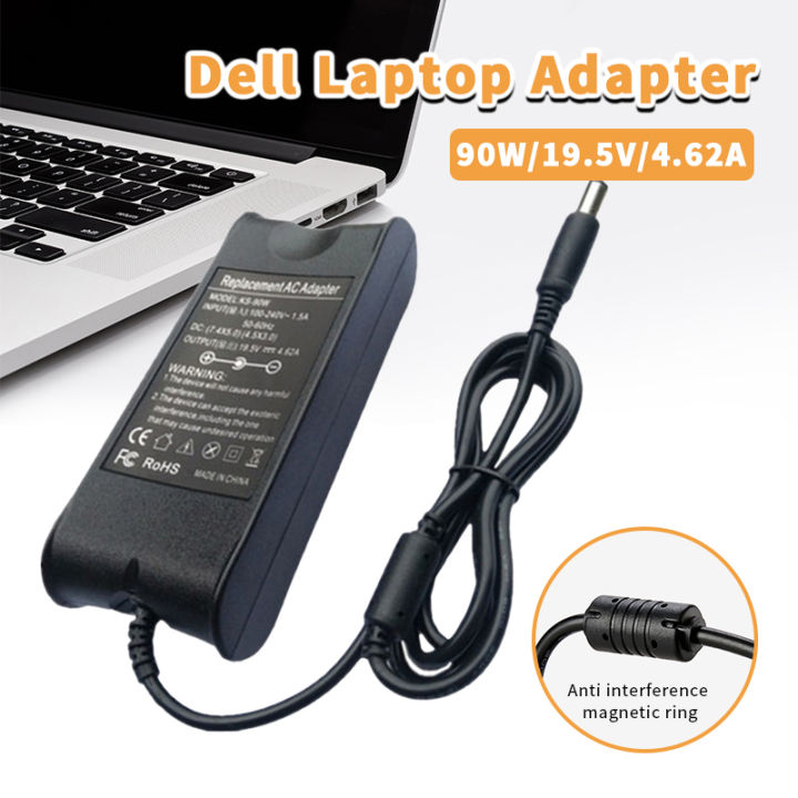 Dell Laptop Charger Adapter 90W 19.5V 4.62A 7.4mm X 5.0mm Computer AC ...