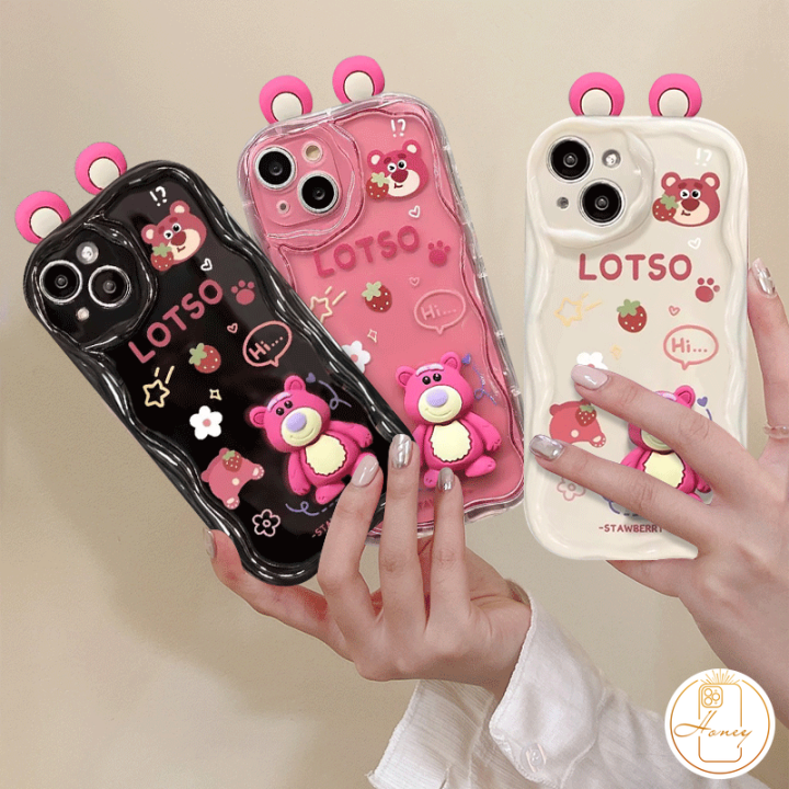 3D Doll Strawberry Bear Lotso Case Compatible for IPhone XR 11 7 6S 6 8 ...