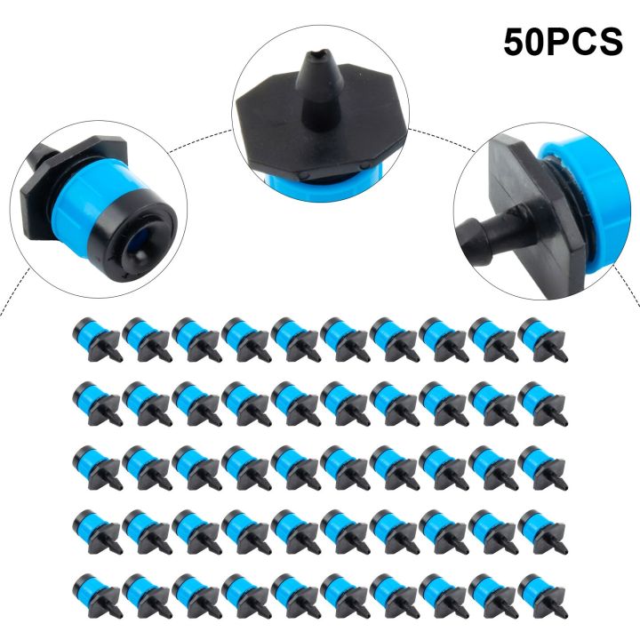 【NICEHOME】 Blue 4mm Barb Sprinkler Micro Irrigation Dripper Head with 8 ...