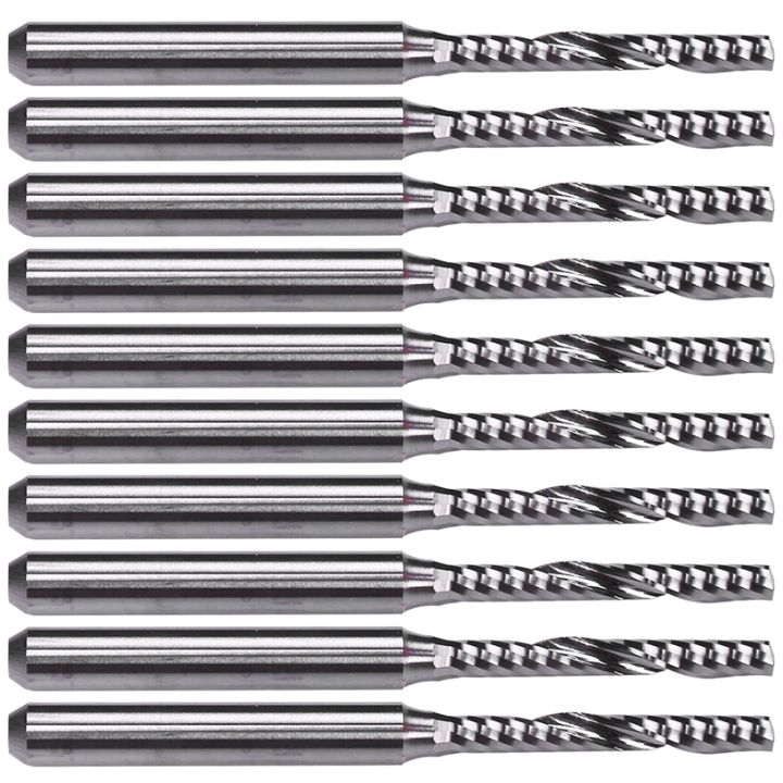 10X 2mm x 15mm Carbide Single Flute Spiral End Mill CNC Router Bit ...